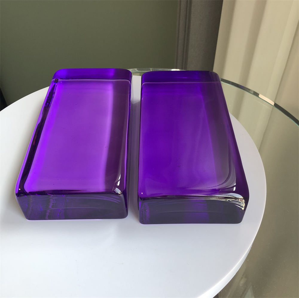 High-Quality Hot Melt Crystal Glass Bricks Roasted Purple Colors with ...